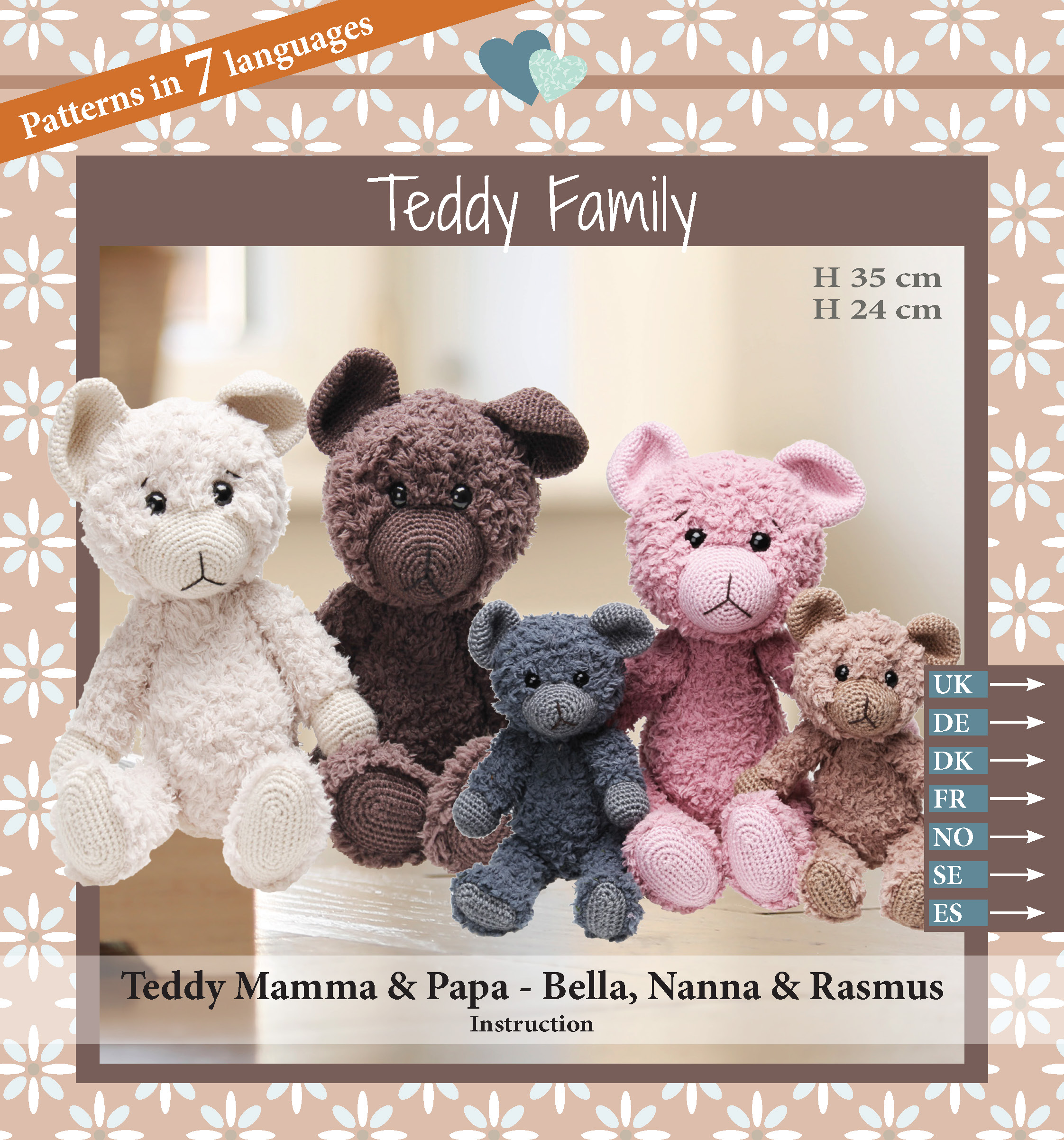 Teddy Family - Crochet - for payment - Go handmade