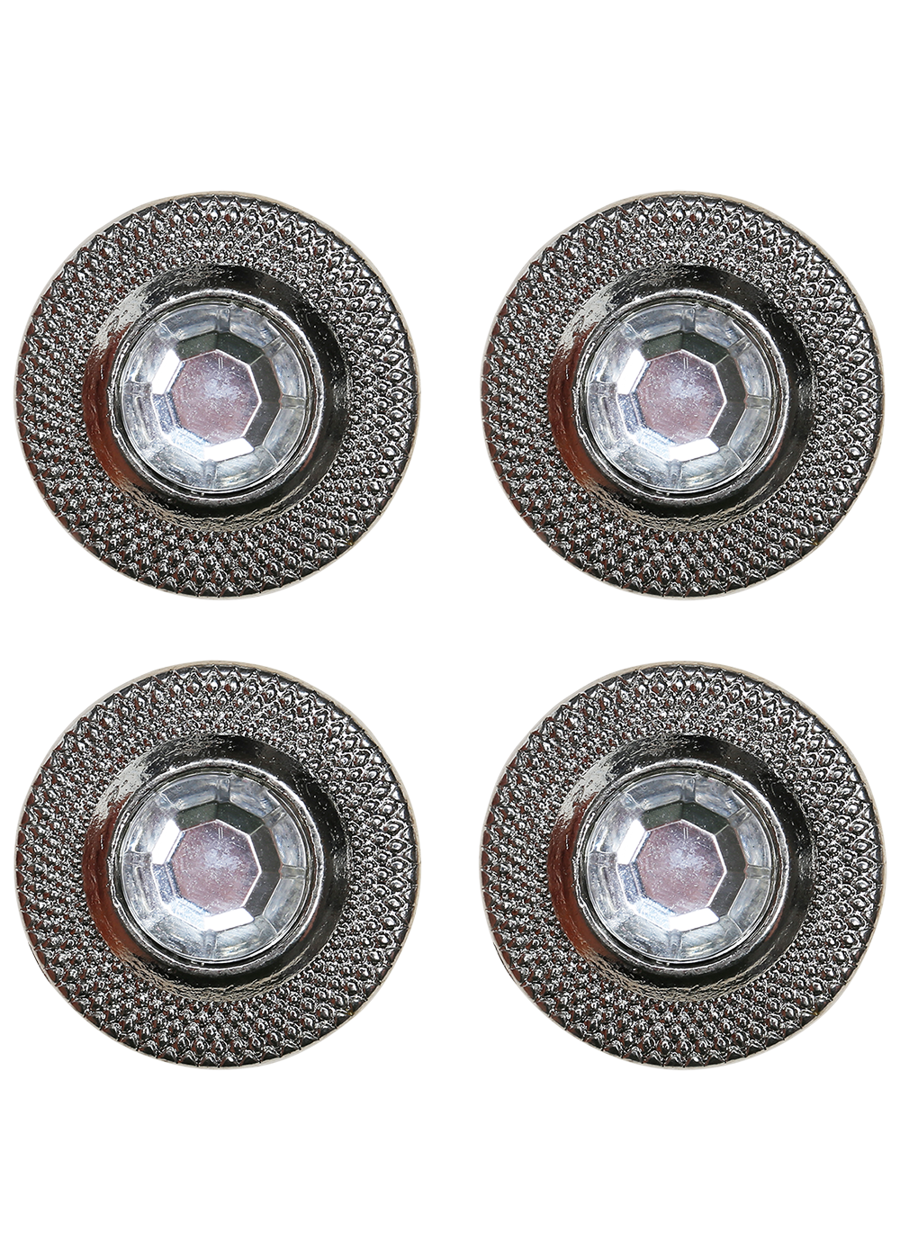 Bling buttons - silver - D17 mm - set/4 - Bling buttons - Go Handmade